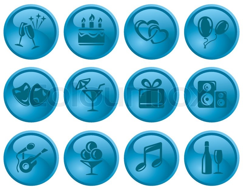 Party button set | Stock vector | Colourbox