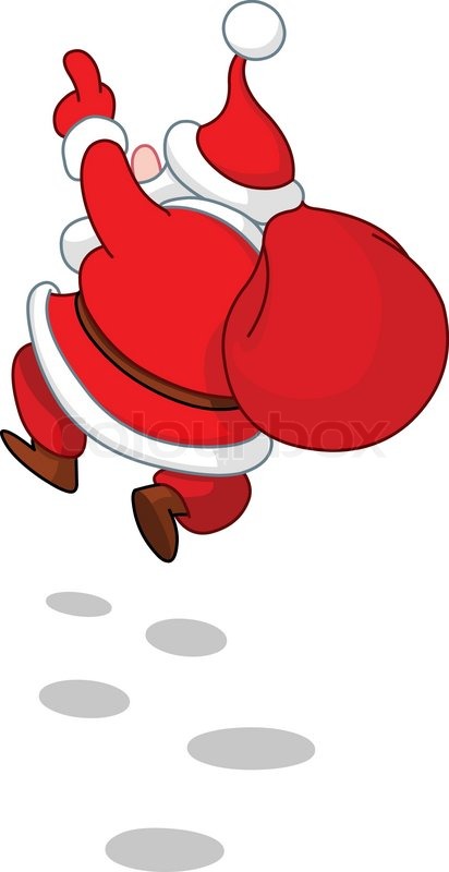 Rear view of cheerful Santa Claus ... | Stock vector | Colourbox