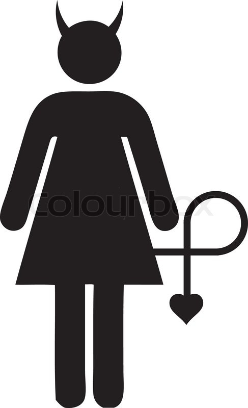 Icon devil woman | Stock vector | Colourbox