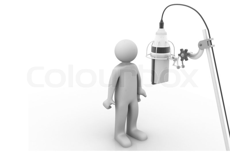 3d man - people, person singing | Stock image | Colourbox