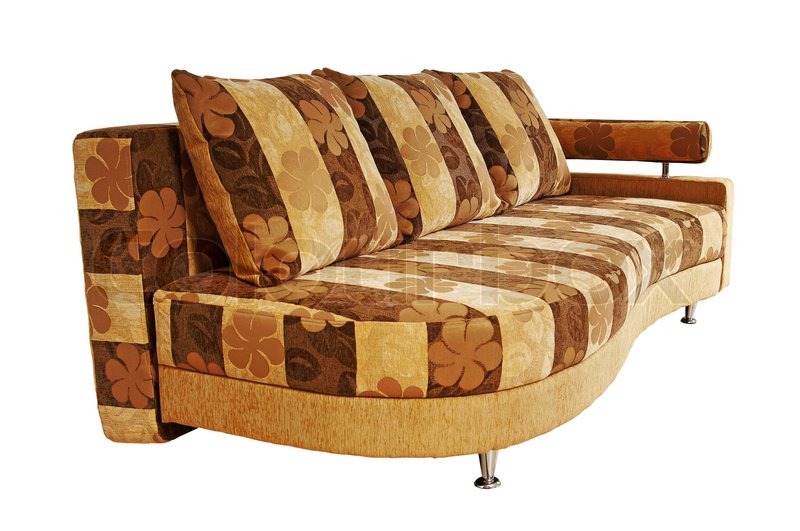 Beige brown sofa isolated on white ... | Stock Photo | Colourbox