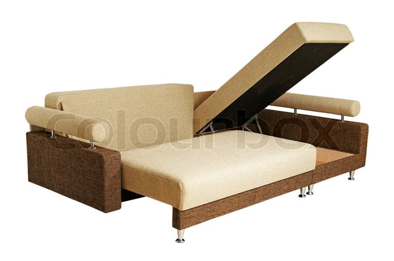 Beige brown sofa isolated on white ... | Stock Photo | Colourbox