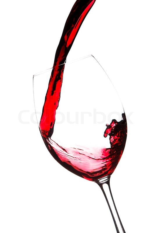 Rotwein in ein Glas Closeup auf weißem ... | Stock Bild | Colourbox