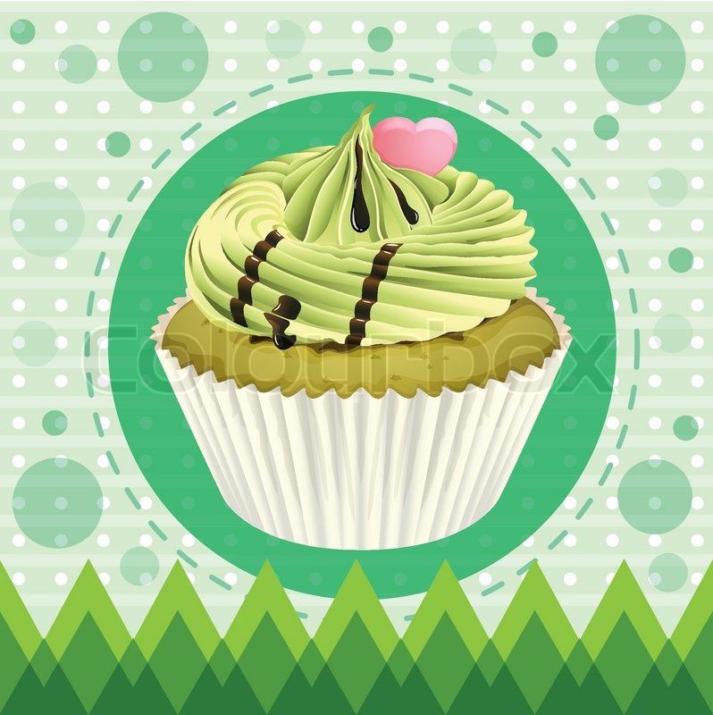 Ein Cupcake und ein wallpaper | Stock-Vektor | Colourbox