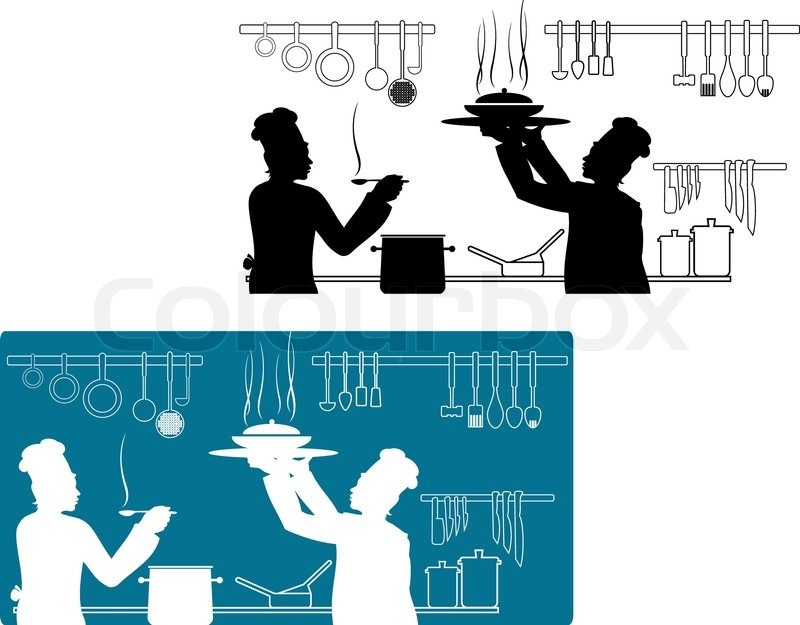 Chefs cooking | Stock vector | Colourbox