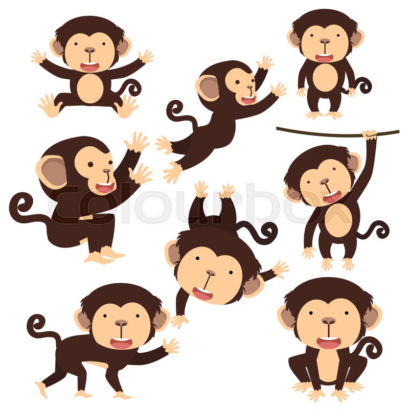 Cute Boy Monkey Clip Art