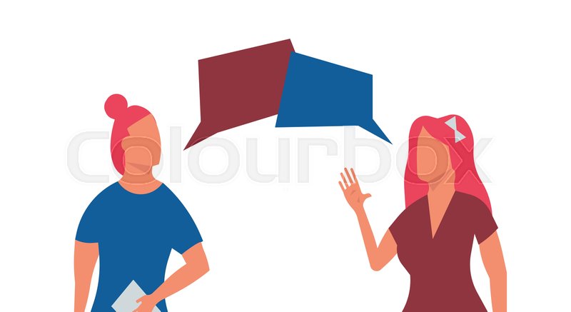 Two Girls Talking Clipart