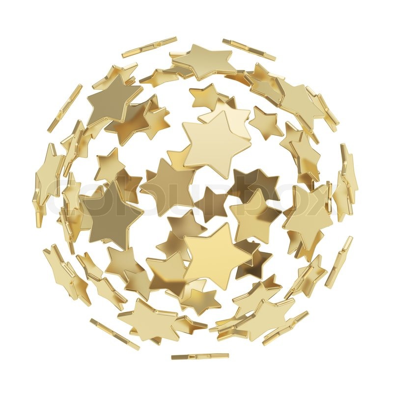 Sphere composition made of golden stars ... | Stock image | Colourbox