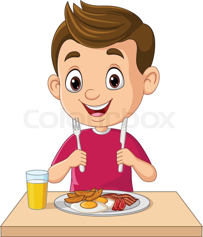 Cartoon Eating Dinner