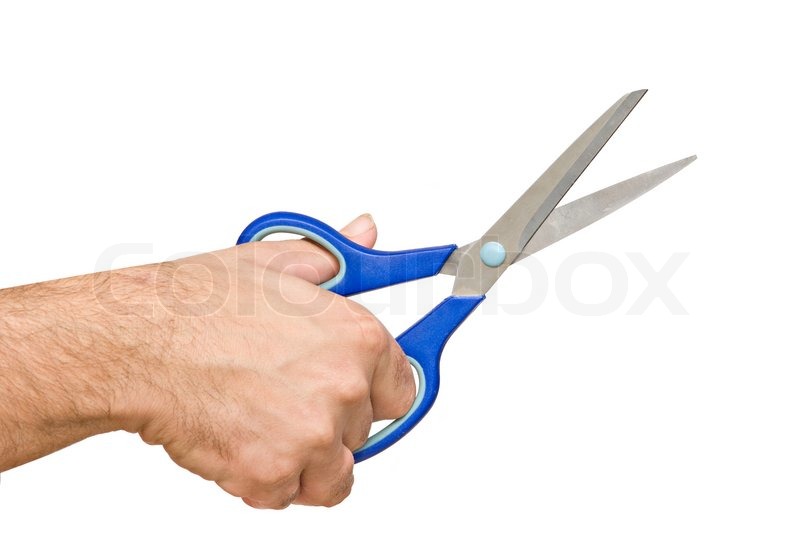 Man with scissors | Stock image | Colourbox