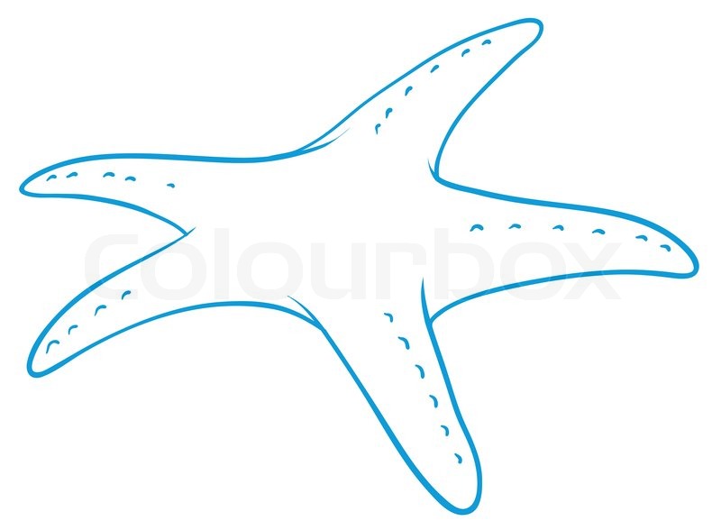 Blue Starfish Drawing