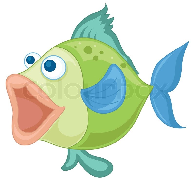 A blue-green fish | Stock vector | Colourbox
