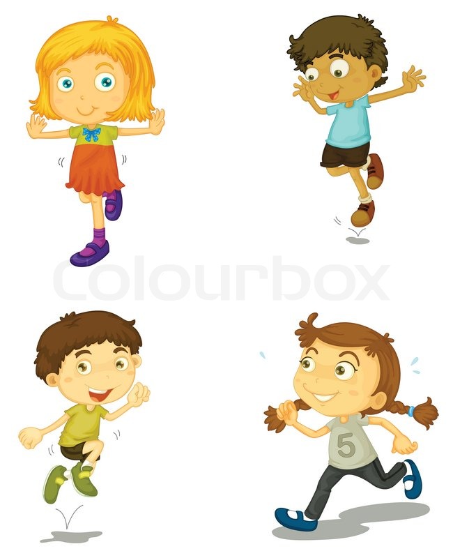 Ein vier Kinder | Stock-Vektor | Colourbox