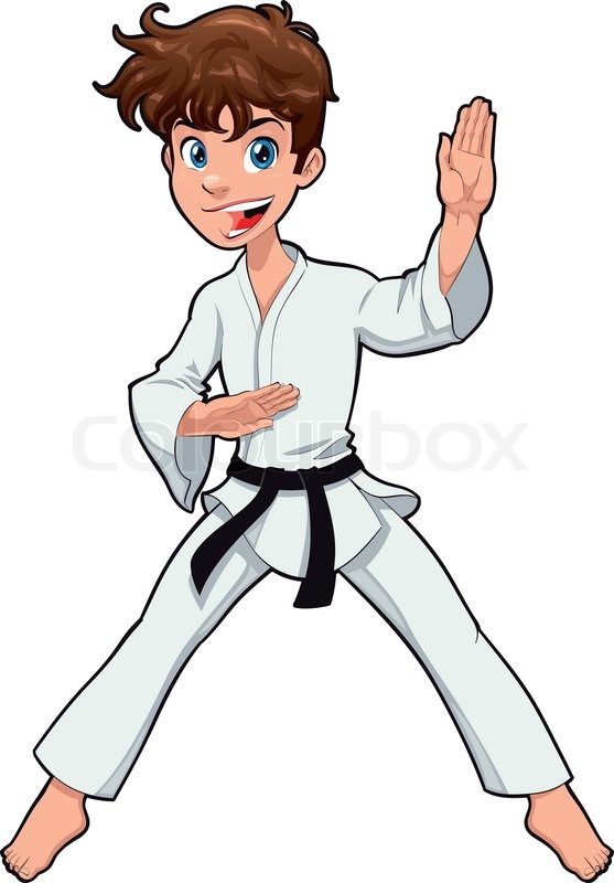Young boy, Karate Player | Stock vector | Colourbox