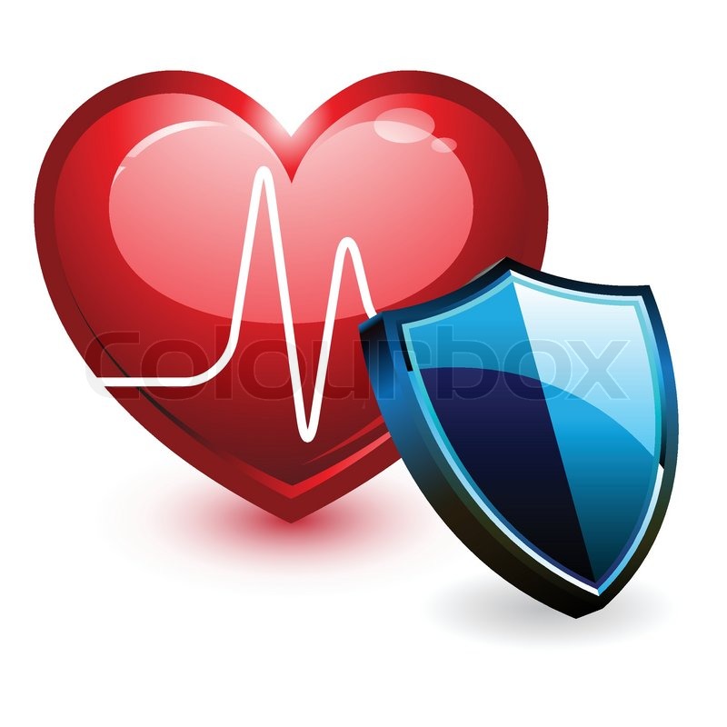Ecg heart beat and shield | Stock vector | Colourbox