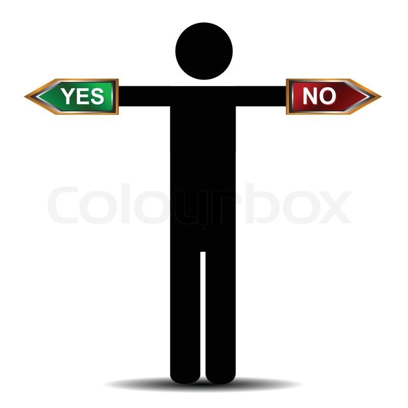 Person and signs | Stock vector | Colourbox