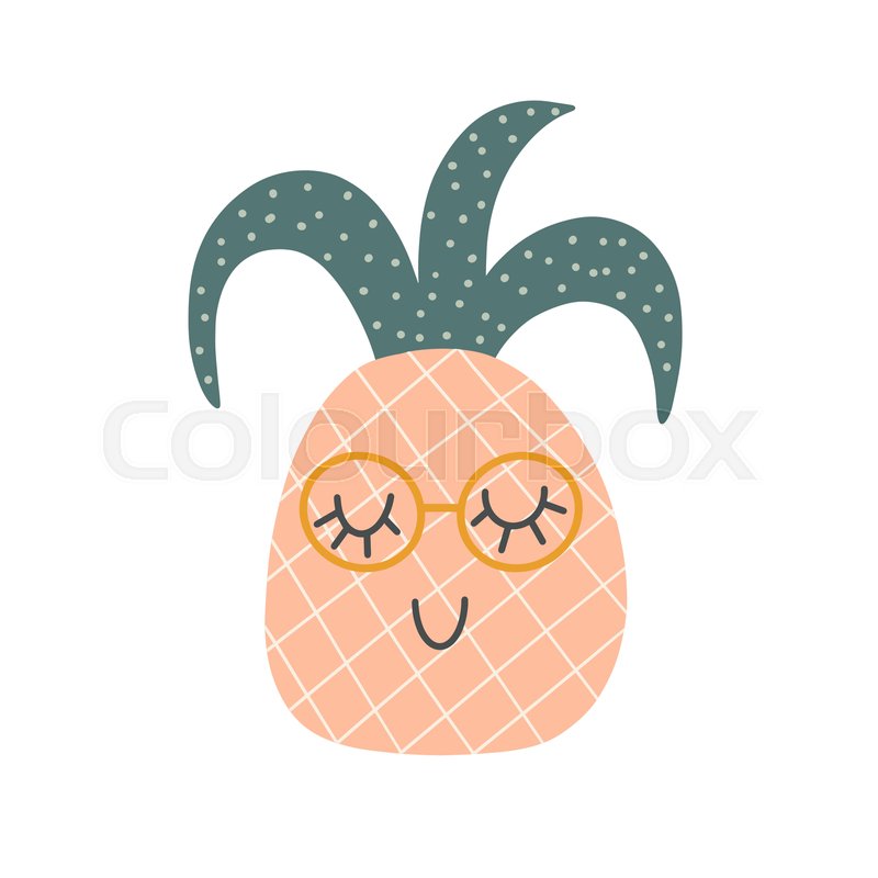 Cartoon Pineapple With Face