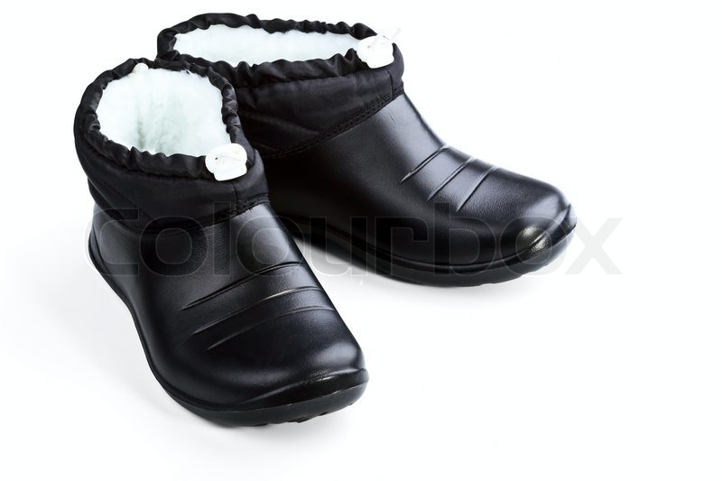 Black rubber female shoes | Stock image | Colourbox