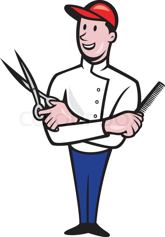 Barber Comb and Scissors Cartoon | Stock vector | Colourbox