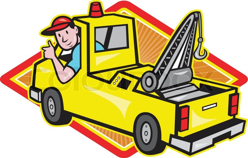 Tow Wrecker Truck Driver Thumbs Up | Stock vector | Colourbox