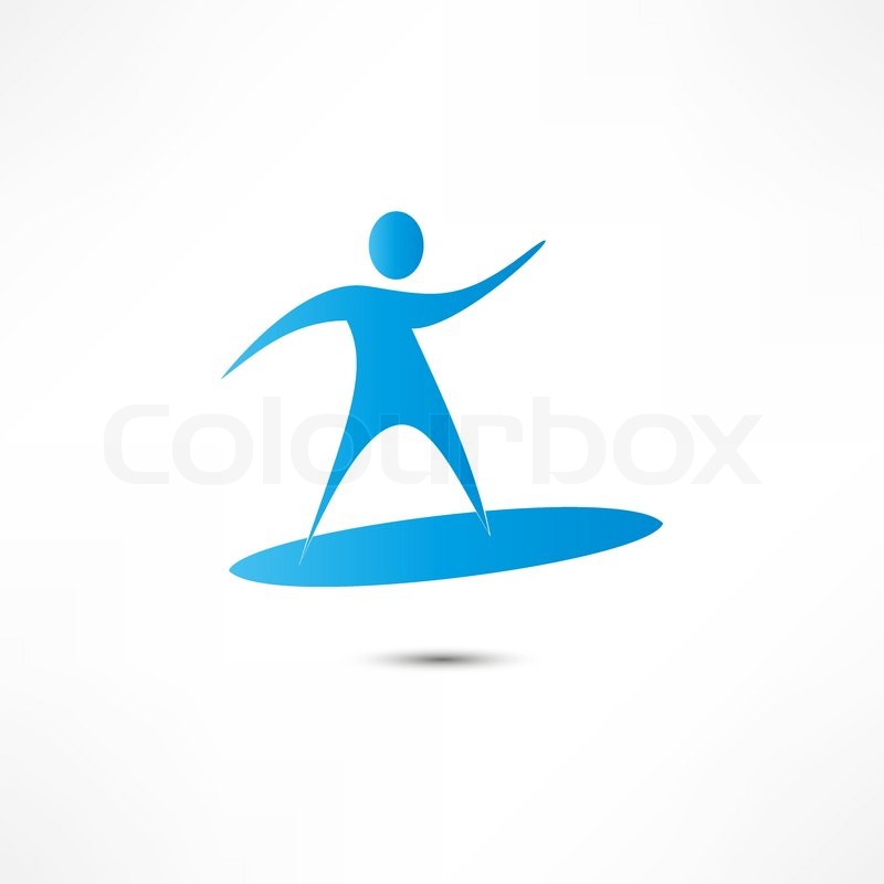 Man On Surf Icon | Stock vector | Colourbox