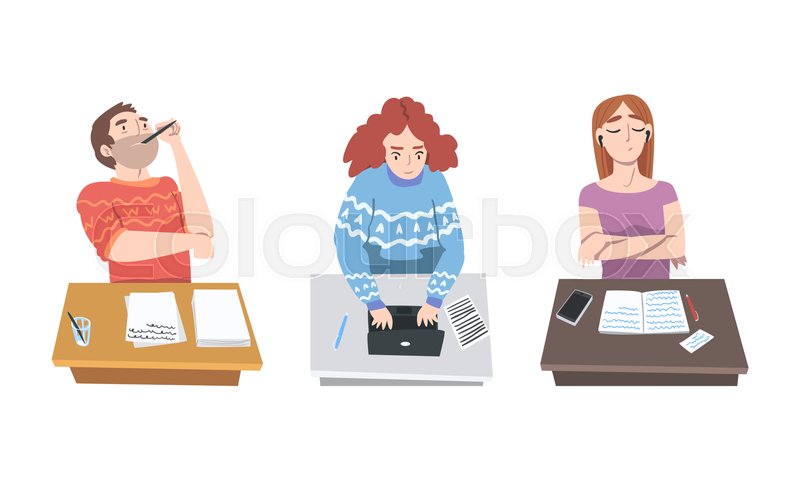 Author Typing Cartoon