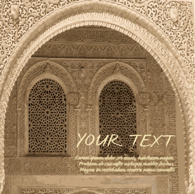 Arch Moorish windows with ornamental ... | Stock vector | Colourbox