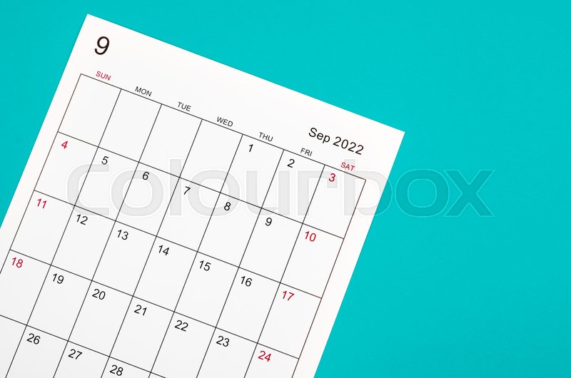 Calendar 2022 September Blue