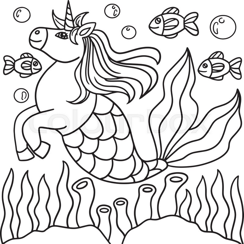 Unicorns And Mermaids Coloring Pages