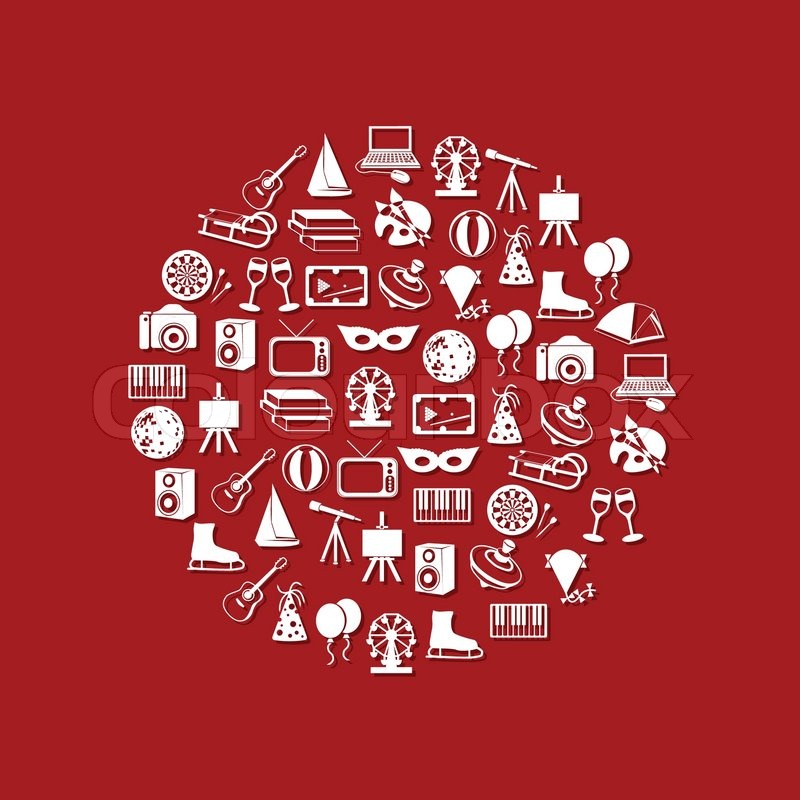 Entertainment icons in circle | Stock vector | Colourbox