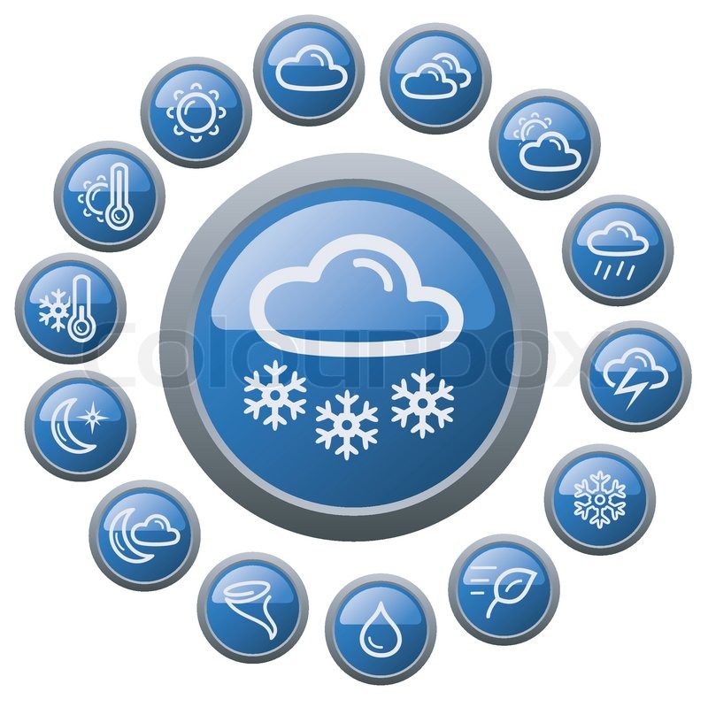 Weather button set | Stock vector | Colourbox