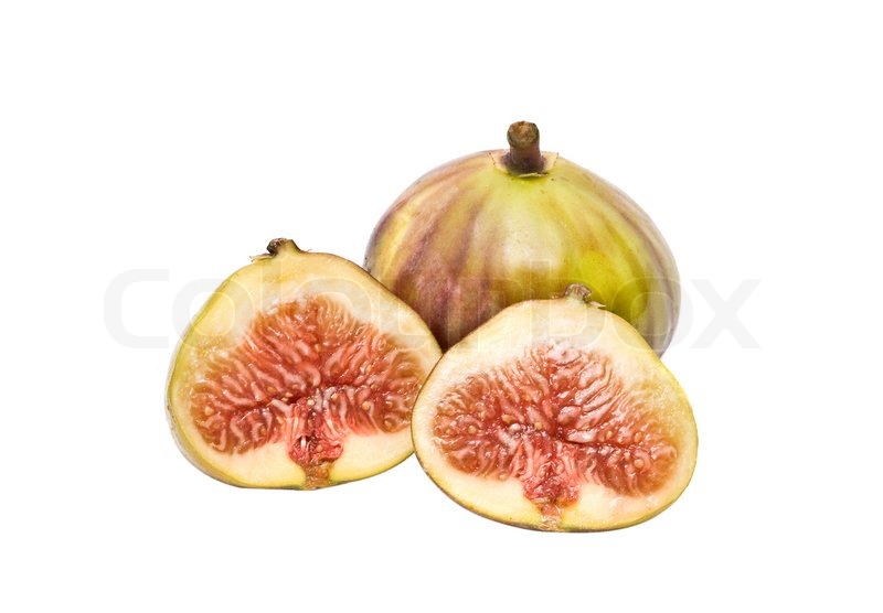 Fig and its sections isolated on white ... | Stock image | Colourbox