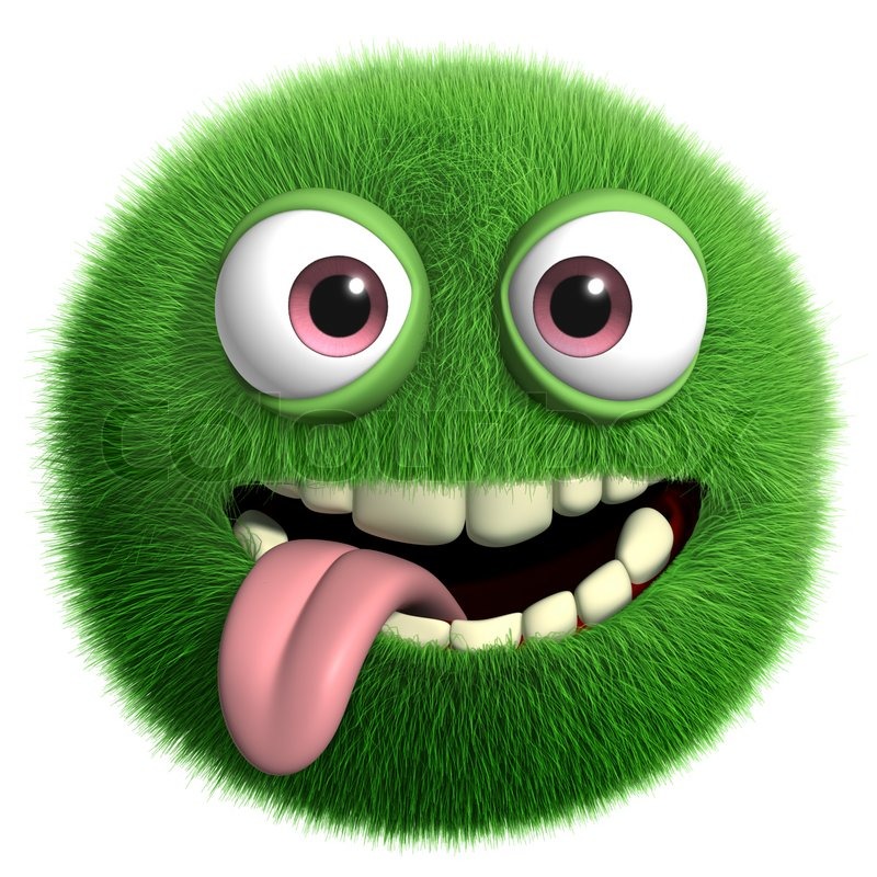 Green furry monster | Stock Photo | Colourbox