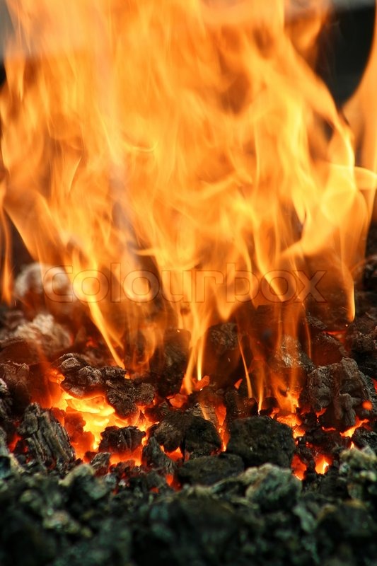 Vertical oriented image of coal burn in ... | Stock image | Colourbox