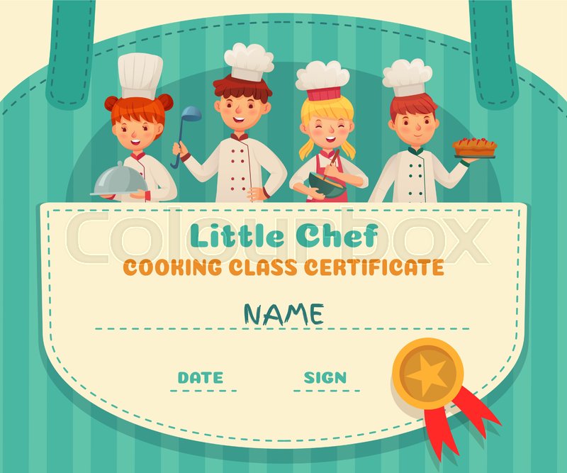 Kids Cooking class certificate design template | Stock vector | Colourbox