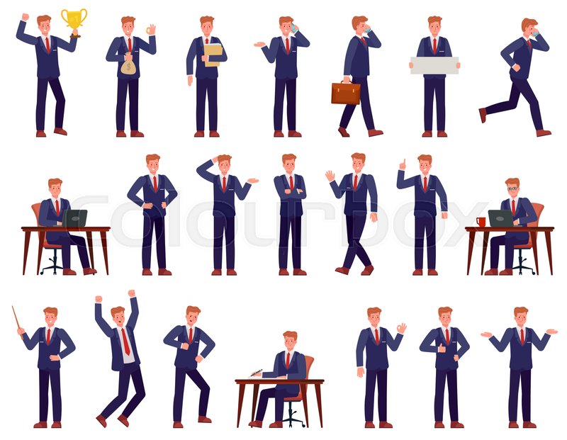 Busy Businessman Cartoon