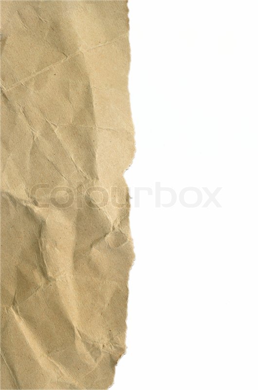Torn crumpled brown paper isolated on ... | Stock image | Colourbox