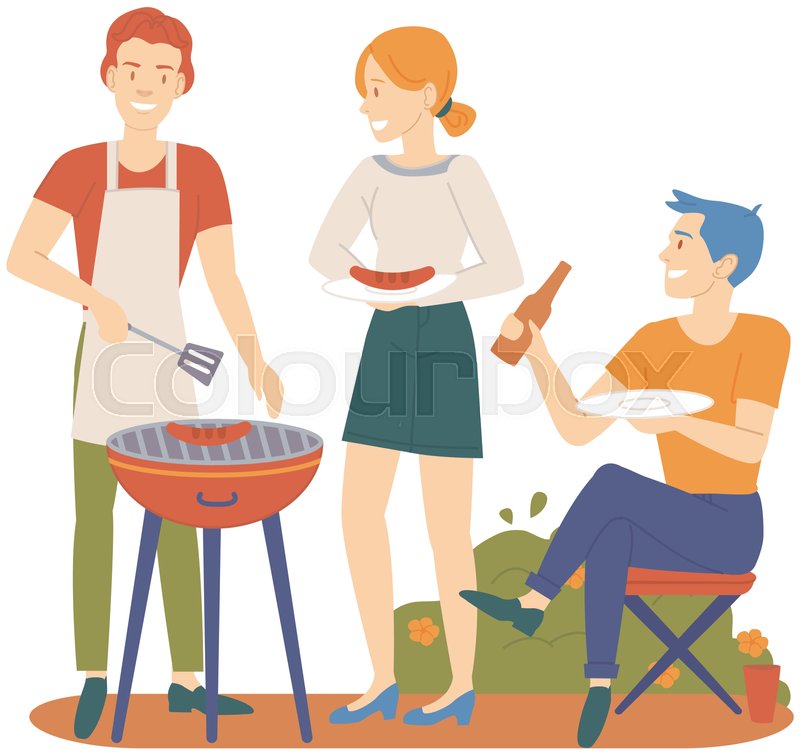 Clipart Grilling Out Side