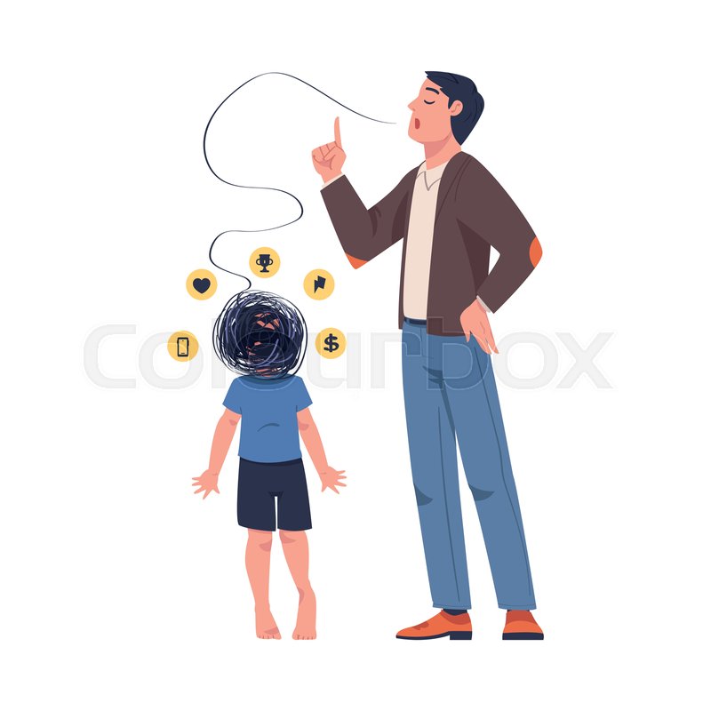 Parents Talking To Child Clipart Logo