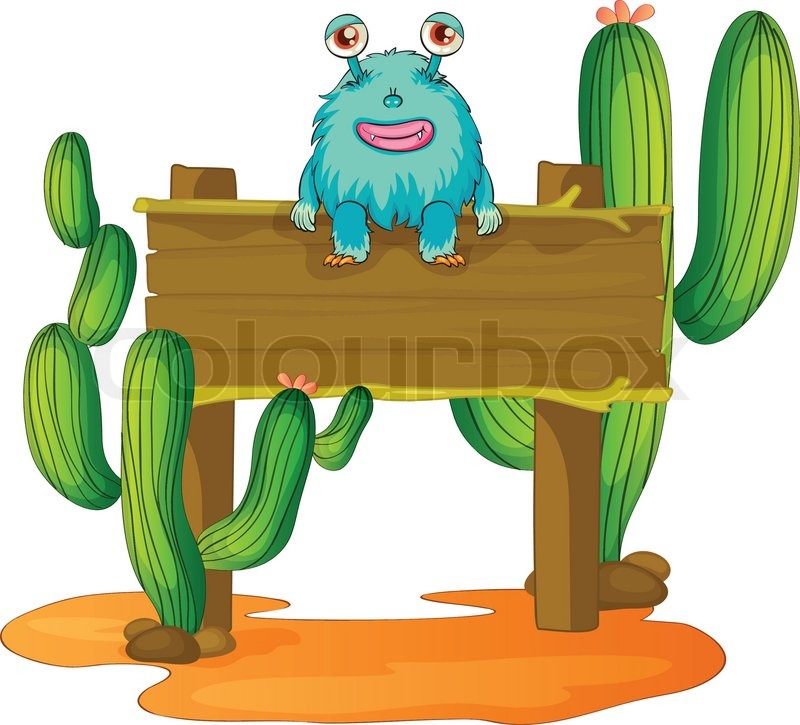 Alien sitting on a board | Stock vector | Colourbox