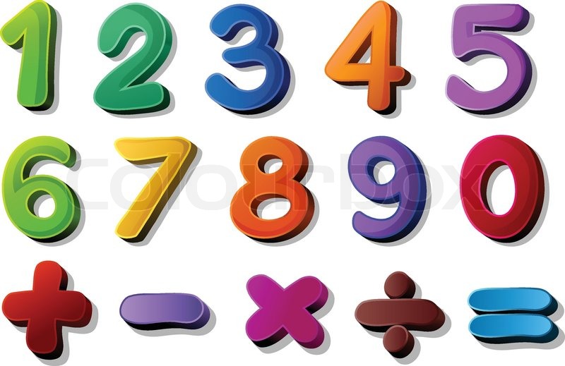 Numbers And Maths Symbols | Stock Vector | Colourbox