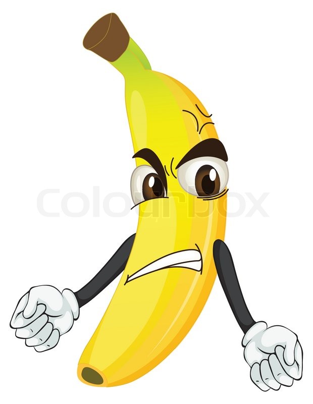 Angry banana smiley | Stock vector | Colourbox