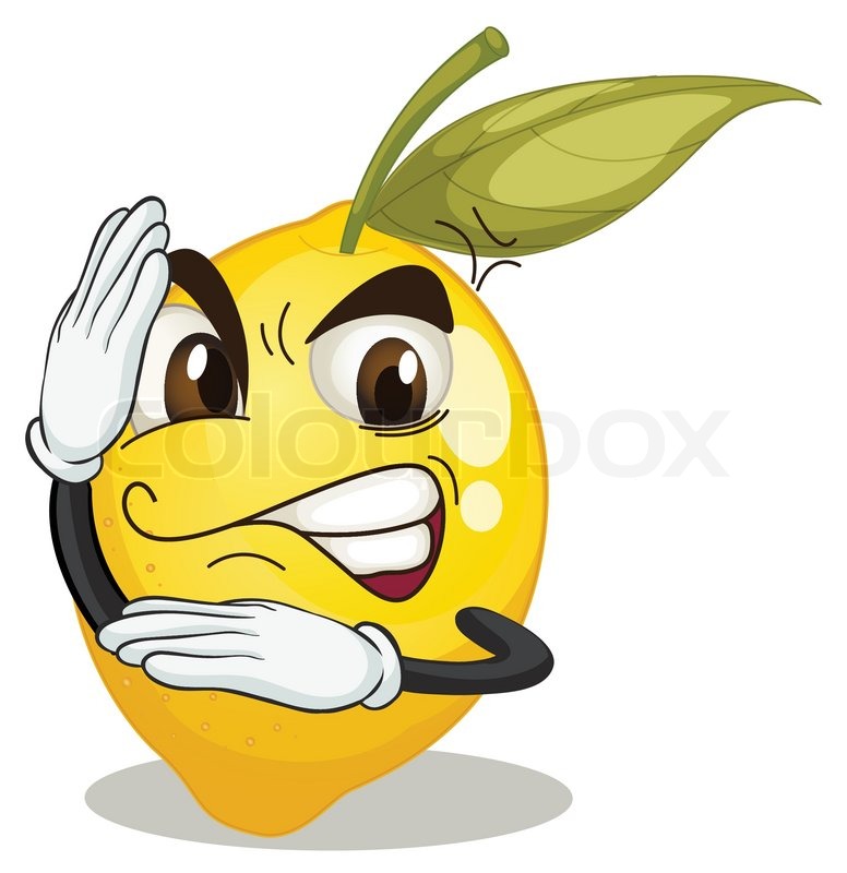 Lemon smiley on white | Stock vector | Colourbox