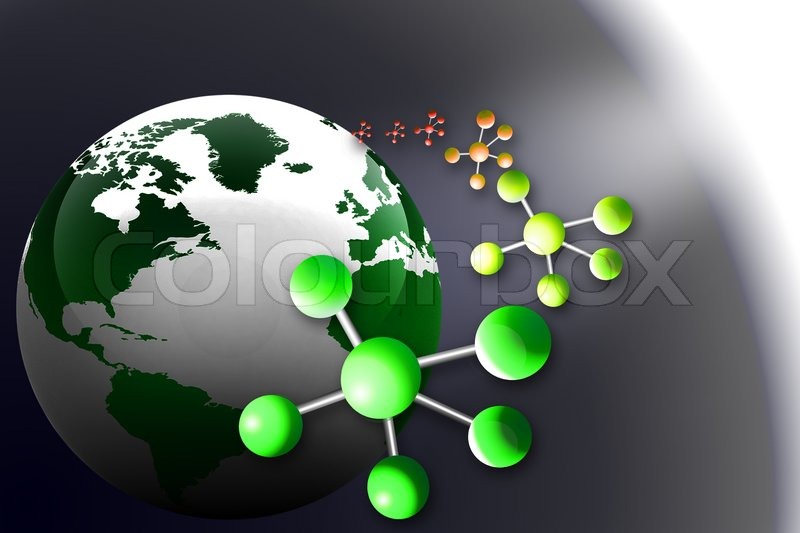 Earth and molecules | Stock image | Colourbox