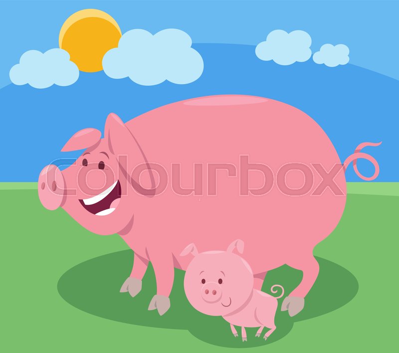 Cartoon Pig And Piglet