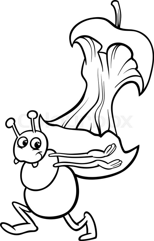 Apple Core Coloring Pages