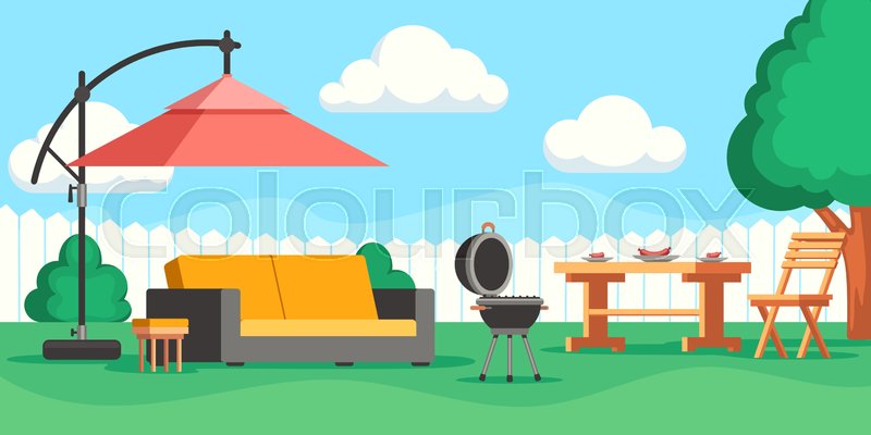 Clipart Grilling Out Side