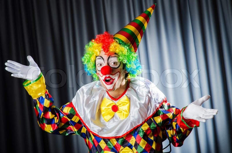 Funny clown in studio shooting | Stock image | Colourbox