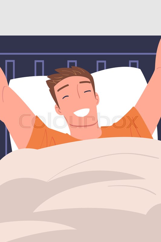Man Waking Up Happy