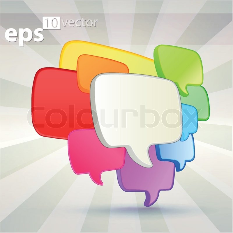 Cloud group of speech text bubbles ... | Stock vector | Colourbox